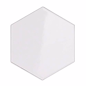 Bethlehem Hexagon 6 in. Polished White Ceramic Wall Tile Sample