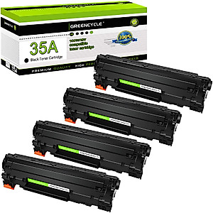 greencycle High Yield Compatible 35A CB435A Toner Cartridge Replacement for Laserjet P1002 P1003 P1004 P1005 P1006 P1007 P1009 Series Printers ( Black, 4 Pack )