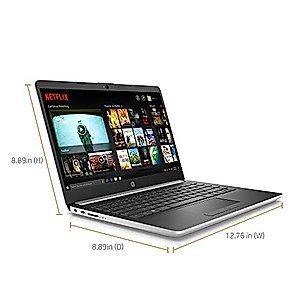 HP 2020 14" Laptop Computer/Intel Celeron N4000 up to 2.6GHz/ 4GB DDR4 RAM/ 64GB eMMC/ 802.11ac WiFi/Bluetooth 4.2/ Intel UHD Graphics 605/ Office 365 Personal 1-Year/Natural Silver/Windows 10