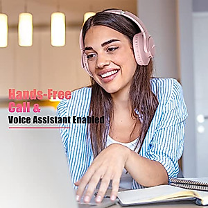 KVIDIO [Updated Bluetooth Headphones Over Ear, 65 Hours Playtime Wireless Headphones with Microphone,Foldable Lightweight Headset with Deep Bass,HiFi Stereo Sound for Travel Work Laptop PC Cellphone