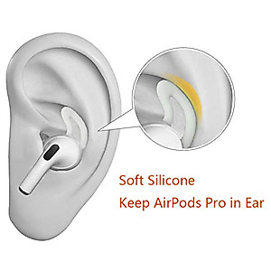 ALXCD Ear Hook Ear Tips Replacment for AirPods Pro, 1 Pair Over-Ear Soft TPU Ear Hook & 2 Pairs in-Ear Silicone Ear Tips in 1 Set [Anti Slip][Anti Lost], Fit for AirPods Pro (1+2S) White
