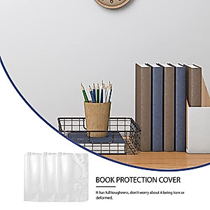 Operitacx 3pcs A5 Clear Book Covers Textbook Protector Covers Transparent Reusable Soft Book Case Notebook Sleeve Slipcases Magazines Jacket for Students Office