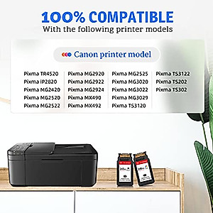 Topkolor Higher Yield 245XL 246XL Remanufactured Ink Cartridge Replacement for Canon 245 and 246 for Pixma MG2522 MG2420 MX490 IP2820 MG2920 MG2922 MG2924 MG2520 MX492 Printer (1 Black 1 Tri-Color)