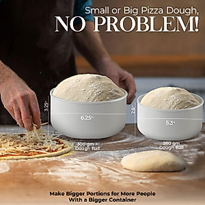 Pizza Dough Proofing Box | 1300 ml and 700 ml Silicone Stackable Pizza Dough Proofing Containers | Pizza Proofing Container for Family Size Dough
