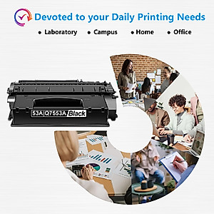 (with Chip) 53A Black Toner Cartridge Q7553A 1-Pack: 53A Toner Cartridge Replacement for HP 53A 53X Q7553X Works with Laser P2014, P2014n; Laser P2015, P2015d, P2015dn, P2015x; Laser M2727nf Printer