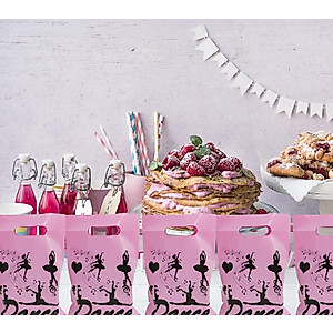 BignzwUra 50PCS Ballet Dance Themed Party Favor Bags - Dacing/Dance Movements Ballerina Baby Shower First 21st Birthday Party Decorations Favors Supplies Table Decor Gift Goodie Bags