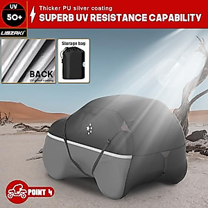 LIBZAKI UTV Cover,420D Waterproof UTV Covers 2-3 Seater/4-6 Seater Heavy Duty for Polaris Ranger RZR Yamaha Rhino Can-Am Commander Defender Maverick X3 Pioneer Kawasaki Mule Sxs Teryx Black/Gray