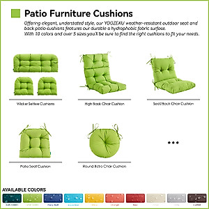 YOOZEKU Outdoor Round Bistro Chair Cushions,15 inch Round Seat Cushions with Ties for Outdoor Patio Chairs,Set of 2,Lime Green