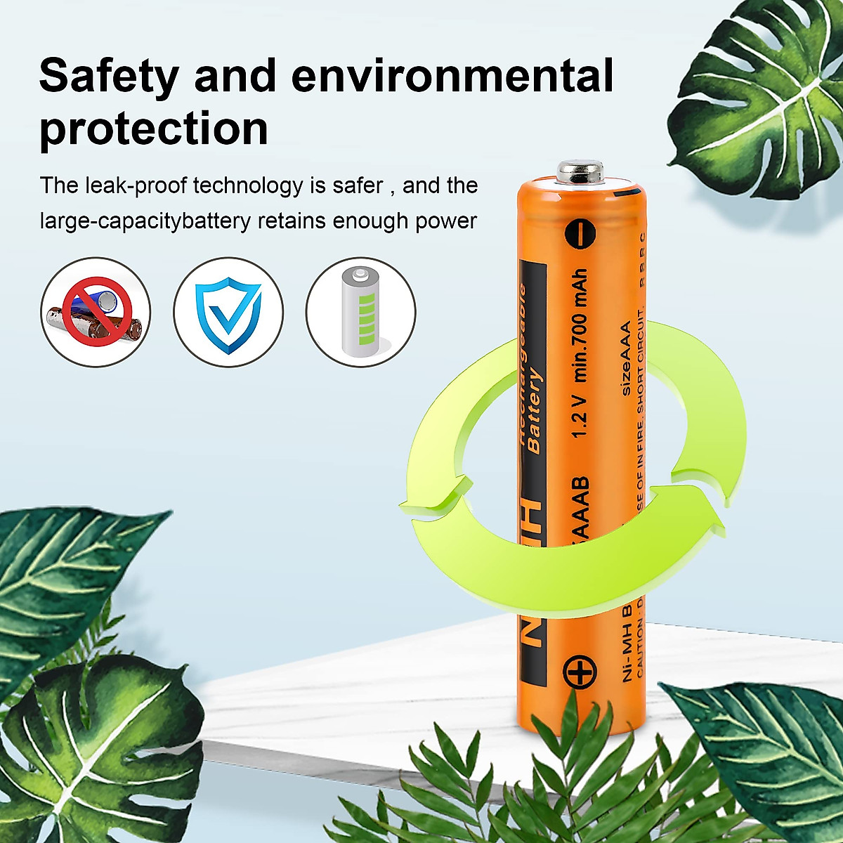 INF·AAA·L 8PCS HHR-75AAA Ni-MH Rechargeable Battery for Panasonic AAA Cordless Phones Batteries, 700mAh