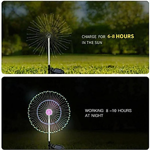 Waterproof Solar Garden Fireworks Lamp,2023 Creative DIY Outdoor LED Lights IP65 Waterproof Path Lawn Decor for Swimming Pool Walkway Pathway Backyard Lawn Landscape garden Patio (WHITE)
