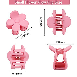 Cute Flower Claw Clips, 15 PCS 1.49 Inch Small Jaw Clips for Women Girls Thin/Medium/Thick Hair, 15 Colors Nonslip Strong Hold Clamps Catch Barrettes Hair Accessories