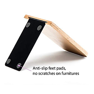 OrgaNice Beech Wood Bookends - Hand Crafted Design - Non-Skid and Padded Feet - Sturdy and Dependable - Gift-Ready Packaging [2 Units]