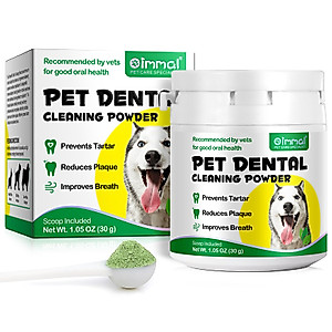 ALIVO Dental Powder for Dogs Teeth Cleaning, Dog Breath Freshener Powder with Probiotics Improve Bad Breath, Plaque & Tartar, Supports Healthy Mouth - Pets Dental Care Supplement - 30g