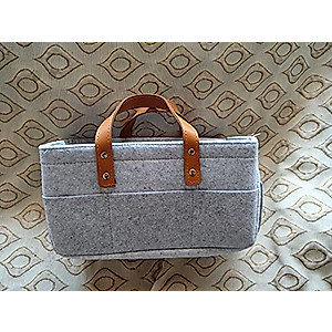 Baby Diaper Caddy Organizer - Baby Shower Basket Portable Nursery Storage Bin Car Storage Basket for Toys (Light gray)