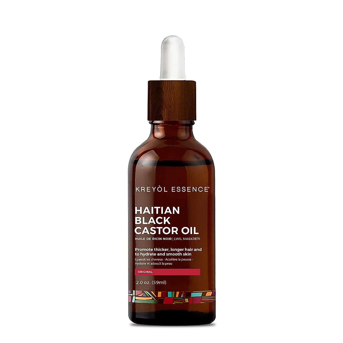 Kreyol Essence - 2 Oz Original Haitian Black Castor Oil, Glass Bottle - Thicker Brows & Longer Eyelashes, Paraben Free, Natural Ingredients