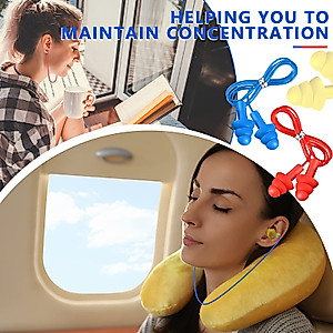 Xuhal 200 Pairs Corded Ear Plugs Bulk Silicone Earplugs Noise Reduction Ear Plugs with String Hearing Protection Reusable Ear Plugs for Kids Adults Sleeping Swimming Noise Canceling