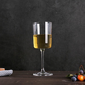 YIBEZ Wine Glasses, Set of 4 Crystal Wine Glasses, 12 OZ White Wine Glasses, Housewarming/Wedding Gifts