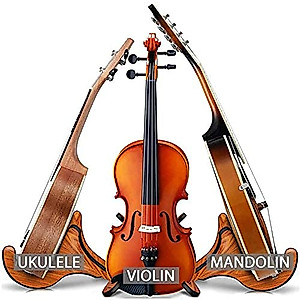 Aebor Portable Wooden Ukelele Stand Holder, Portable Wood Ukulele Stand for Small Guitar, Violin, Banjo, Mandolin