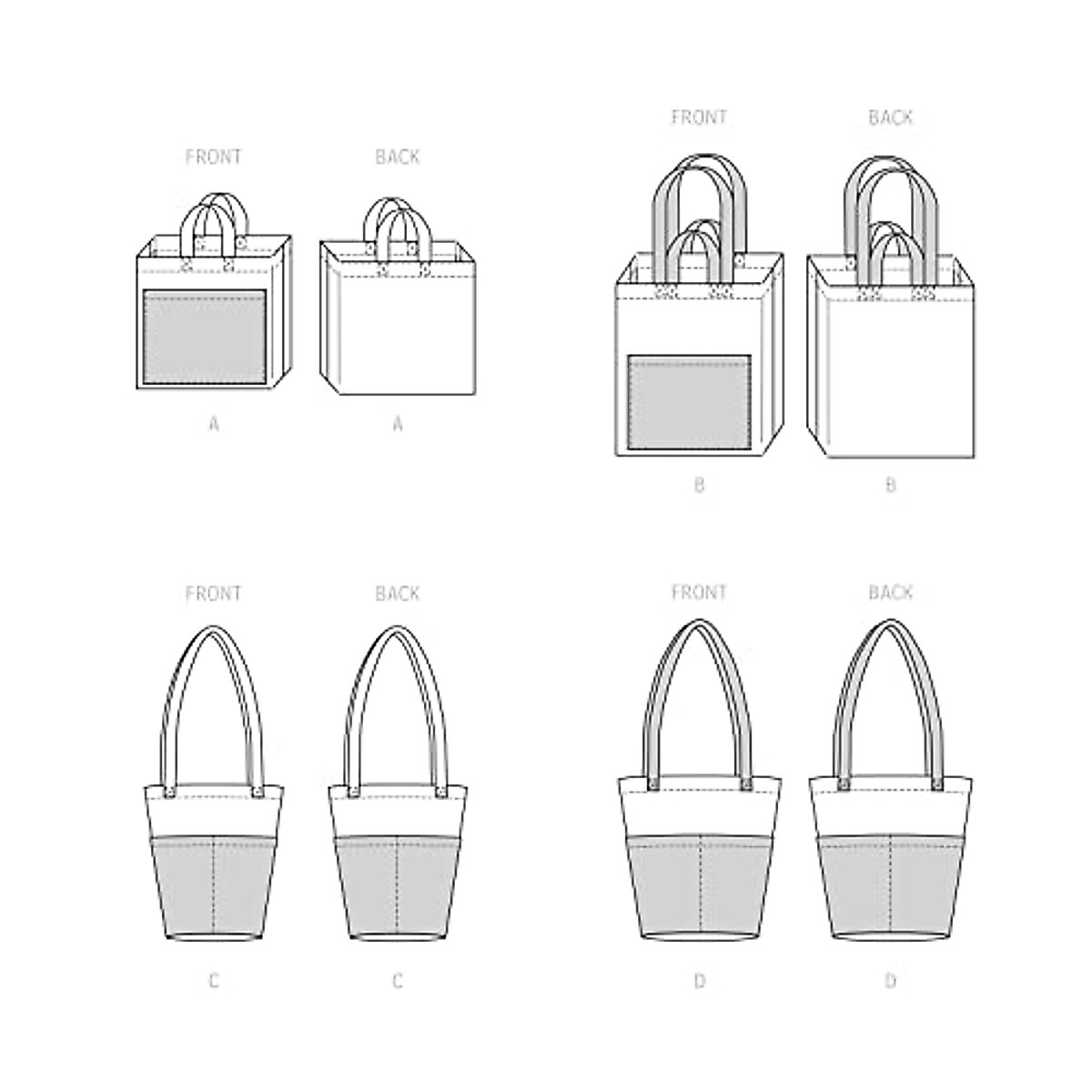 Simplicity Reusable Tote Bag Sewing Pattern Kit, Code S9517, One Size, Multicolor