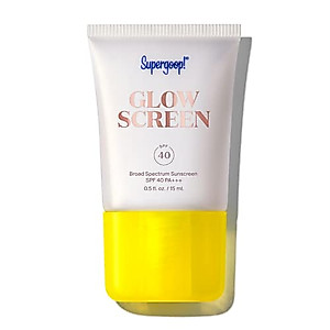 Supergoop! Glowscreen - SPF 40-0.5 fl oz - Glowy Primer + Broad Spectrum Sunscreen - Adds Instant Glow - Helps Filter Blue Light - Boosts Hydration with Hyaluronic Acid, Vitamin B5 & Niacinamide