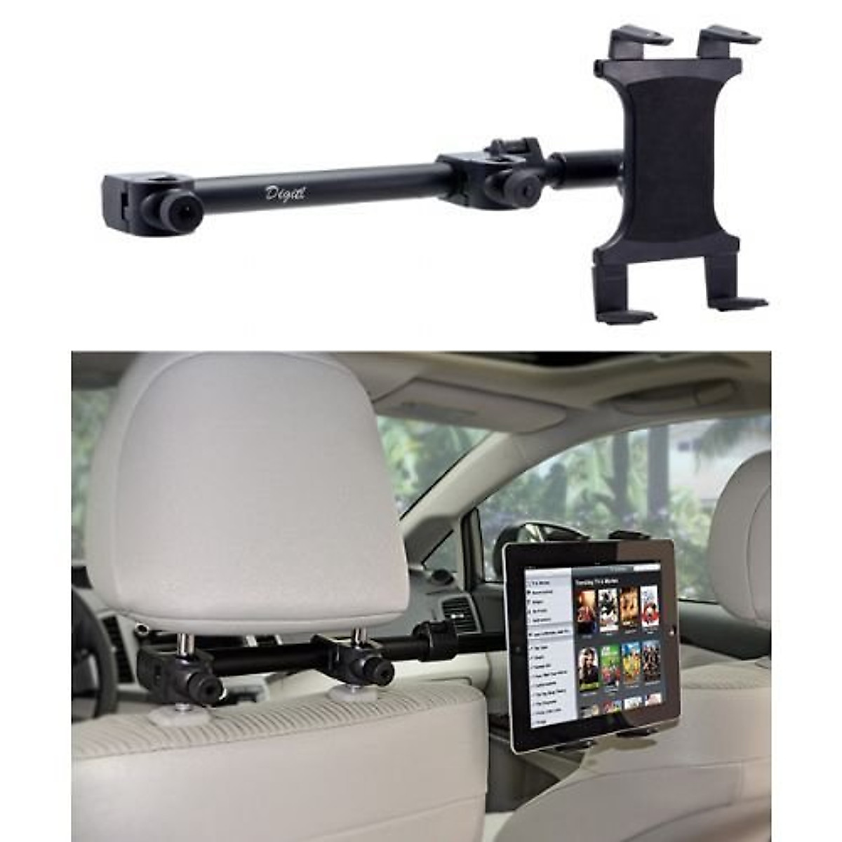 Premium Car Headrest Tablet Mount and Back Seat iPad Car Holder, Jarv [Multi Passenger] Telescopic Fold-Up Rear Seat Tablet Holder for Car Headrest - iPad PRO iPad Air iPad Mini (All 7-18” Tablets)