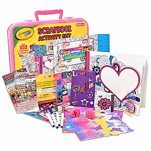 Crayola Art Activity Set, Mess Free Craft Kit for Kids, Washable Markers Coloring Supplies, Stickers, Scrapbook in Travel Carry Case