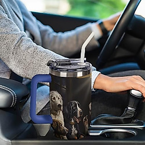 Pokers Dogs Playing Cards 40 Oz Stainless Steel Cup Travel Tumbler with Handle and Straw Lightweight Coffee Mug for Home Office