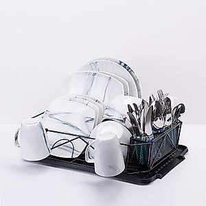 SUNNOW Nuovoo Dish Rack Set with Tray Dish Drainer and Utensil Holder for Kitchen Countertop