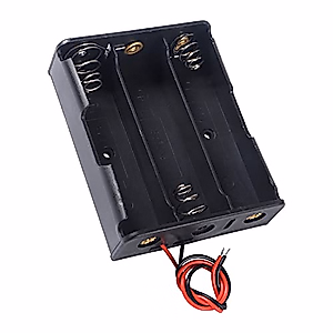 DORHEA 7PCS 18650 Battery Holder Bundle with Wire 18650 Battery Holder Case 3.7V, 3 Slot DIY Battery Storage Boxes, 3 Slot Black Plastic Batteries Case for 18650 Battery