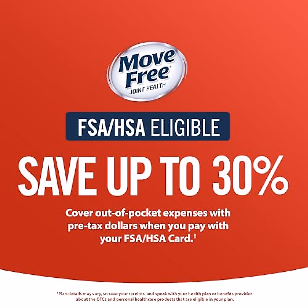 Move Free Advanced Glucosamine Chondroitin MSM + Vitamin D3 Joint Support Supplement, Supports Mobility Comfort Strength Flexibility & Bone + Immune Health - 120 Tablets (60 servings)*