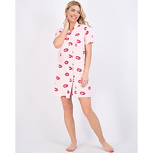 3-Pack: Womens Women Nightgowns Nightdress Dress Pijamas de mujer Short Sleeve Full Button Down Nightshirt Soft Nightgown Moo Moos Gowns Sleepwear Pajama Gown Adult Pajamas PJs Sleeping - Set 6, L