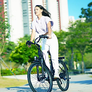 isinwheel Electric Bike U2, 26" Electric Cruiser Bike 350W Ebike, 20MPH Electric Bike for Adults, Professional 7 Speed E-Bike, Electric City Commuter Bicycle (Black)