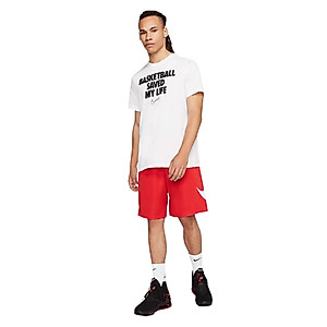 Nike Men's HBR Loose Fit Basketball Shorts (Red, Large)