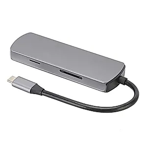 UBS Hub Extension, 6 in 1 USB3.0 Adapter Type C Multi‑Port USB C Expander Dock, to HDMI 4K Adapter Cable for Chrome Operating System/Windows7/8/10/XP/Linus/Vista