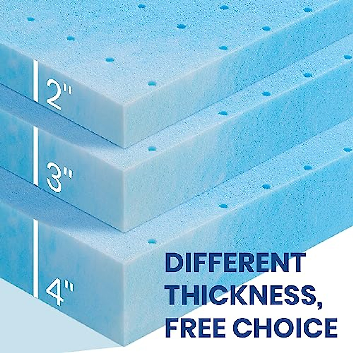 3 Inch Memory Foam Mattress Topper Queen, Gel Foam Mattress Topper Queen for Pressure Relief, High Density Cooling Memory Foam Pad, Premium Soft Mattress Topper, Certipur-Us Certified