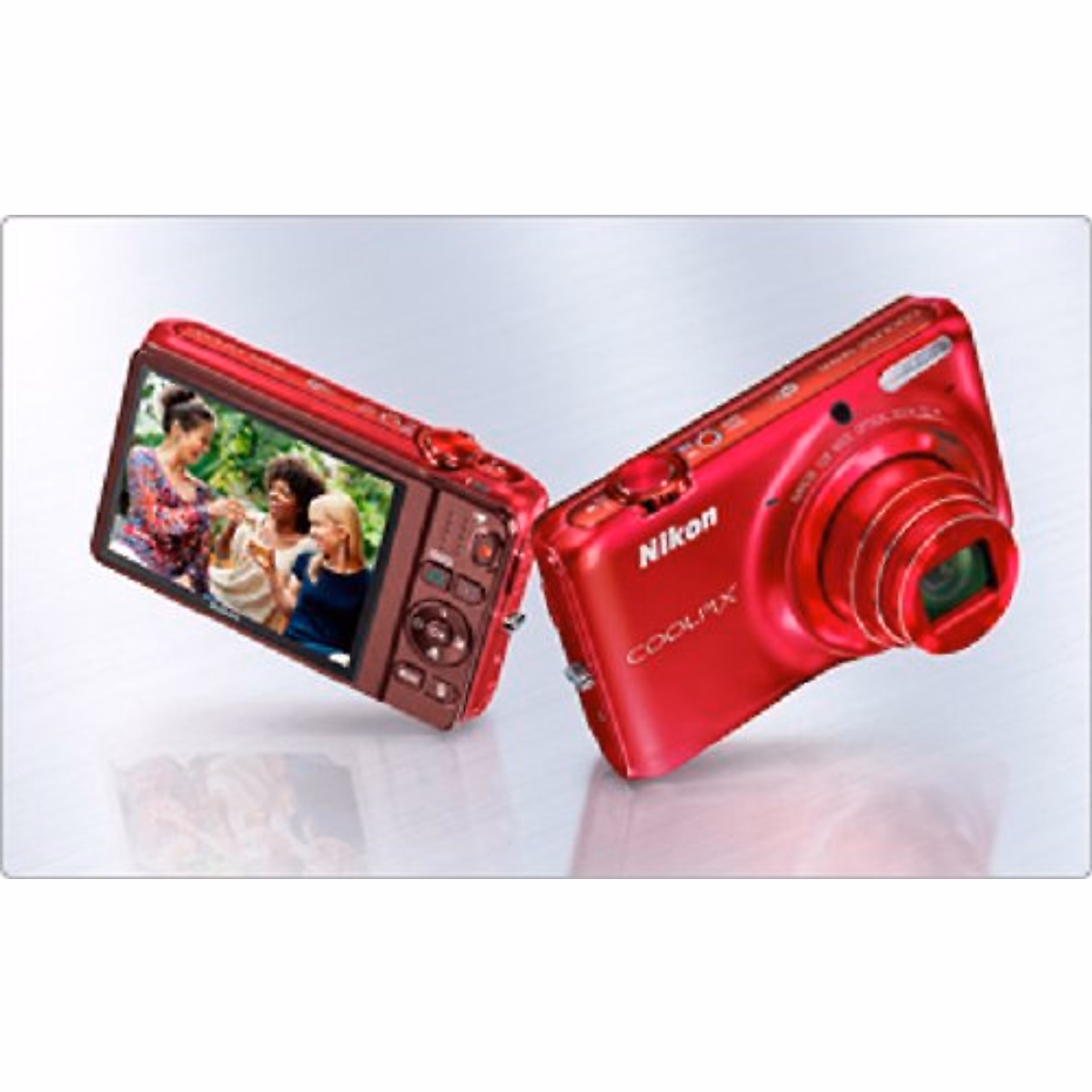 Nikon COOLPIX S6500 Wi-Fi Digital Camera with 12x Zoom (Red)