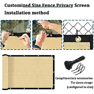 Shade&Beyond 4' x 25' Privacy Screen Fence Sand Heavy Duty 170 GSM Sand Fencing Mesh Shade Net Cover for Wall Garden Yard Backyard Indoor Outdoor Home Decoration FR01-F, Sand