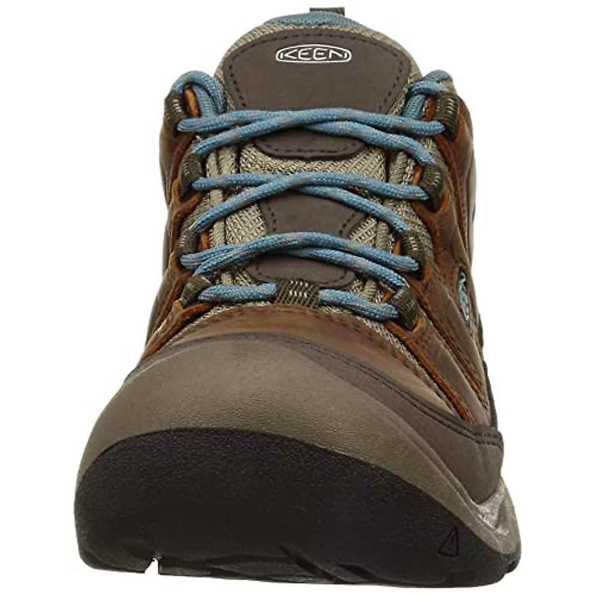 KEEN Women's Circadia Low Height Comfortable Waterproof Hiking Shoes, Syrup/North Atlantic, 7.5 Wide
