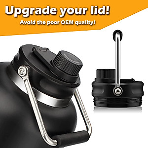 Jmoe USA Improved Jug Lid for RTIC Half Gallon and One Gallon Jugs | Replacement Lid with Upgraded Features, Better Cap, Rubber Grip, Thicker Steel, and Better Gasket | Made of BPA Free Plastic