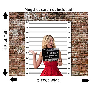 5 ft by 4 ft Cloth BrickPrint Photo Booth Backdrop Banner for Mugshot Signs! Quality Digitally Printed Image!