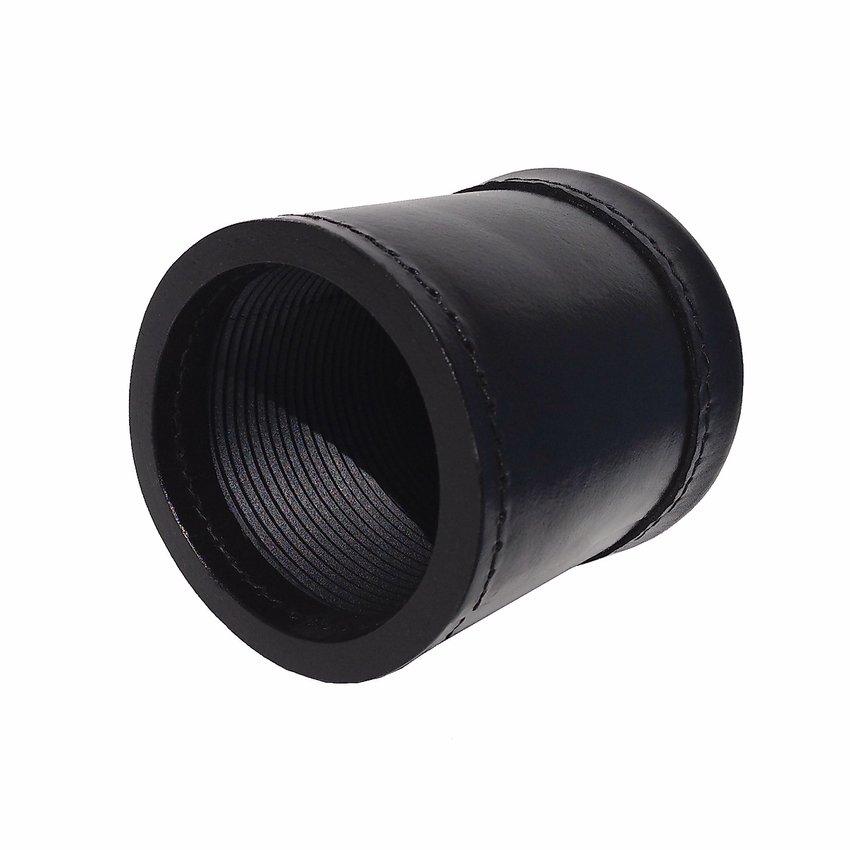 Alex Cramer Golden Gate Dice Shaker Cup Set - 5 White Dice, Drawstring Pouch & Book of Dice Games (Liar’s Dice) Included - Leather Dice Cup - Quiet Shaking.