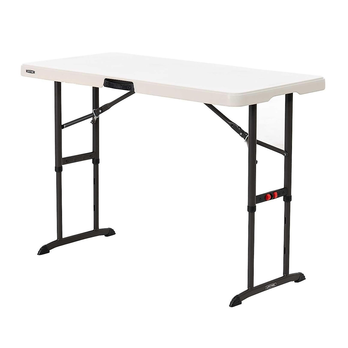 Lifetime 80387 4-Foot Commercial Adjustable Folding Table, Almond