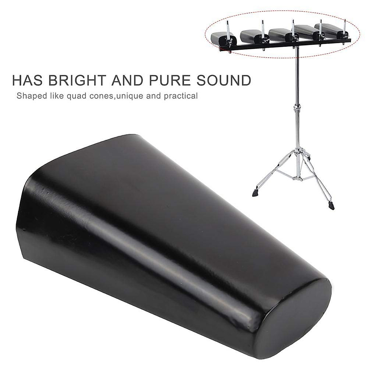 Percussion Cowbell,6 Inch Metal Percussion Musical Handheld Kit Drum Set Cowbell Instrument Accessories