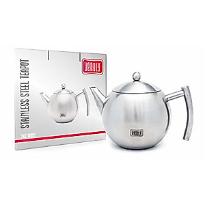 Venoly Stainless Steel Tea Pot With Removable Infuser For Loose Leaf and Tea Bags, Dishwasher Safe and Heat Resistant, 1 Liter