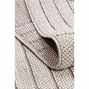 AK RUGS Off White Scandinavian Area Rug Minimalist Non Shedding Rug for Living Room Bedroom Rug (8'x10'), (OSLO 19670)