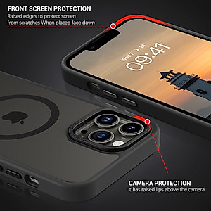 GaoBao Magnetic for iPhone 13 Pro Max Case, iPhone 13 Pro Max Phone Case, [Compatible with Magsafe] Slim Fit Shockproof Translucent Women Men Girls Boys Protective Case for iPhone 13 Pro Max, Black