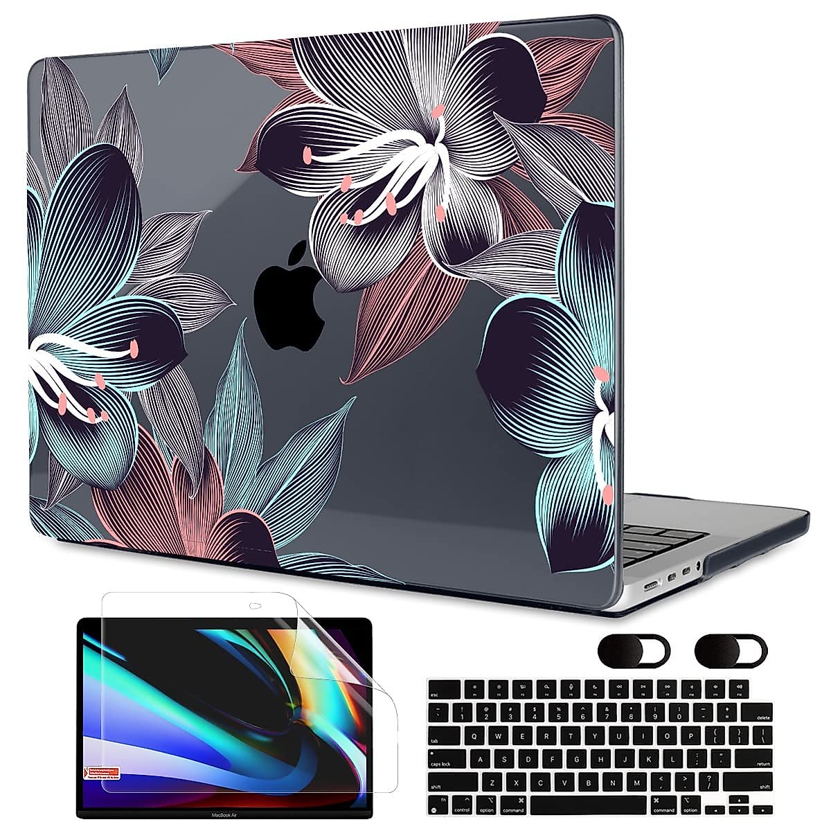 MEEgoodo Case for M3 MacBook Pro 16 inch Case 2023 2021 Released A2991 A2780 A2485 M2 M1 Pro/Max Chip, Laptop Hard Shell Case with Keyboard & Camera Cover Compatible with MacBook Pro, Clivia