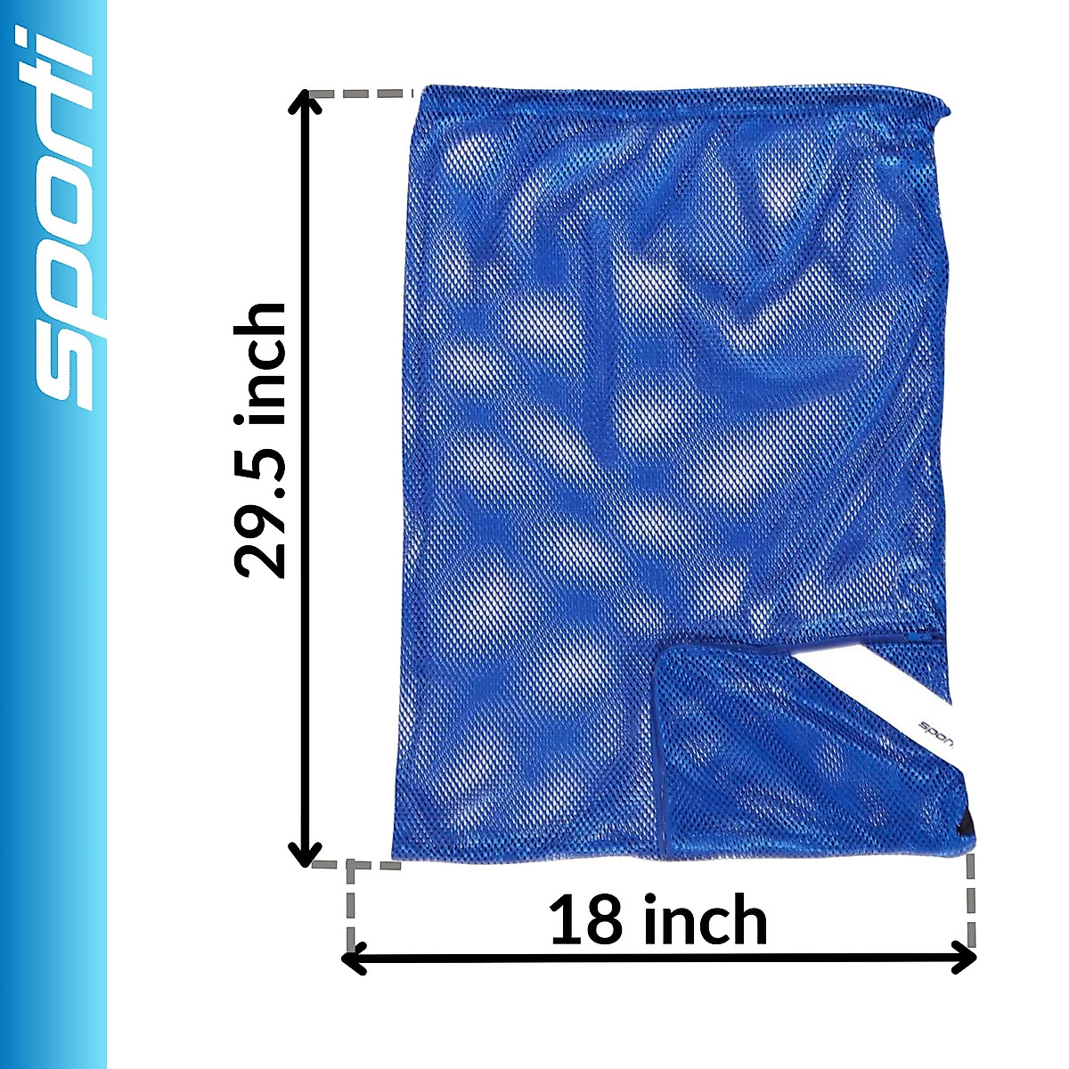 Sporti Mesh Bag with Zipper Pocket - Blue