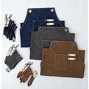 Cotton Canvas Apron for Artists Painting,Chef Apron with Cross Back Straps for Men Women, Kitchen Cooking (Purple)