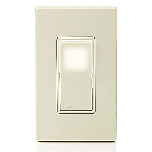 Leviton L5611-2T 15 Amp, 120/277 Volt, Decora LED Illuminated Rocker Single-Pole AC Quiet Switch, Residential Grade, Grounding, Light Almond